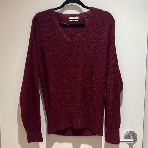 Mango | Tops | Mango Burgundy Wool Blend Sweater Nwot | Poshmark